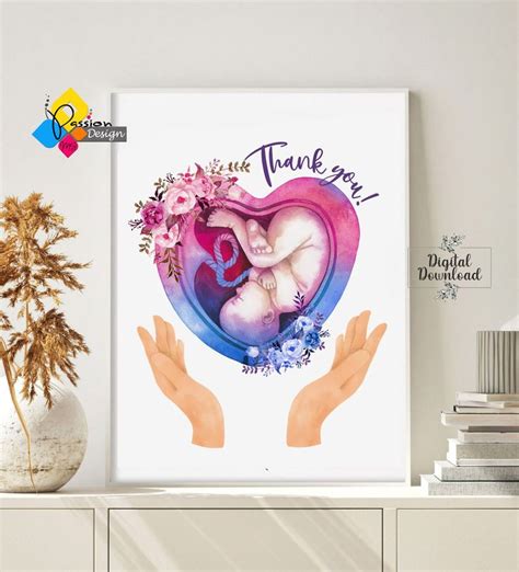 Printable Fertility Clinic Decor Reproduction Pregnancy Floral Art
