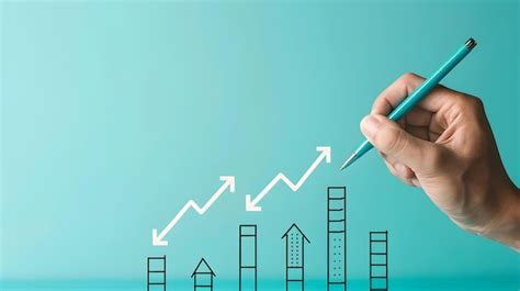 Hand Drawing Buildings And Rising Arrows For Business Growth Depiction