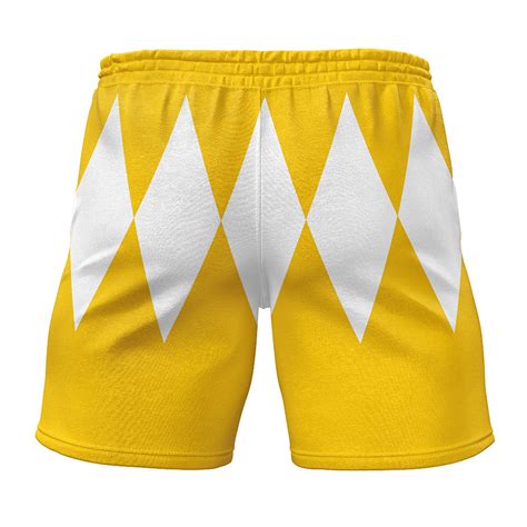 Yellow Ranger Mighty Morphin Power Rangers Gym Shorts Anime Ape
