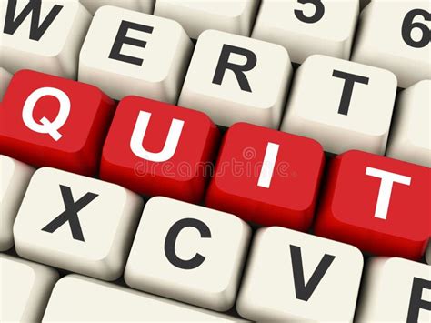 Quit Keys Show Exit Resigning Or Give Up Stock Image Image Of Give Resignation