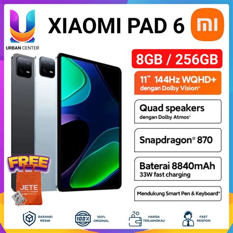 Jual Tablet Xiaomi Pad 6 8gb256gb Ram 8gb Rom 256gb Snapdragon 870
