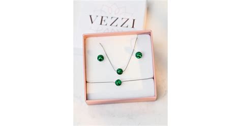 Set De Bijuterii Piatra Naturala Malachit Argint Vezzi