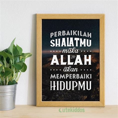 Promo Hiasan Dinding Poster Kayu Wall Decor Quotes Islami Perbaiki Sholatmu Frameless Kab