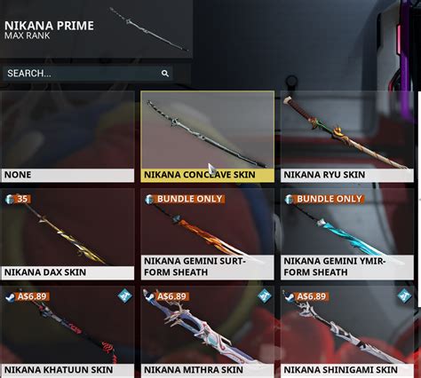 Nikana Zaw Cannot Use Nikana Conclave Skin Art Animation Warframe