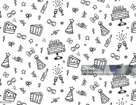 패턴 라인 테마 생일과 파티 투명한 배경에 휴일 액세서리 포장 종이 직물 디자인을 위해 인쇄하십시오 이음새가 없는 패턴 금