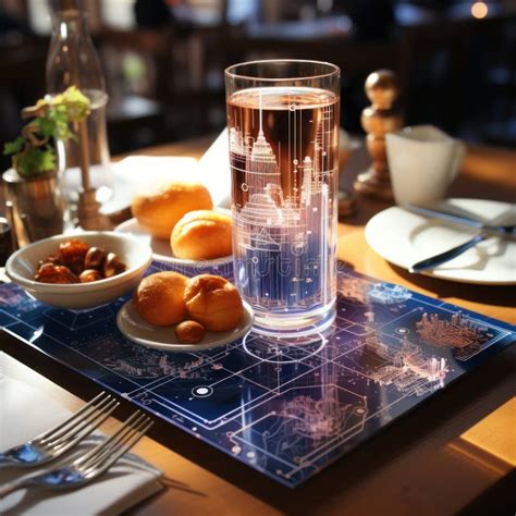 A Glass Of Water Sitting On Top Of A Table Generative Ai Image Stock