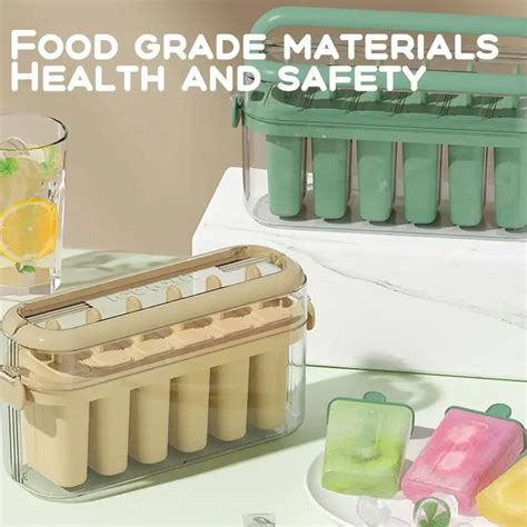 Dekaxid Homemade Popsicle Mold Set 6 Grid Ice Cream Molds Tray Creative