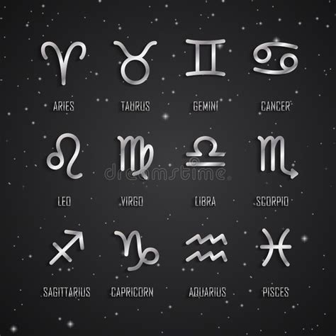 Set Tierkreis Symbole Stock Abbildung Illustration Von Löwe 85056319