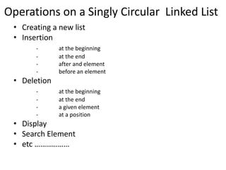 1 5 Circular Singly Linked List PPTX Programming Languages Computing