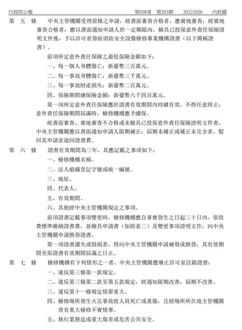 修正「消防安全設備檢修專業機構管理辦法」 【高鋒公職】消防、鐵路、司法、移民、高普考、國安局、調查局考試and27402