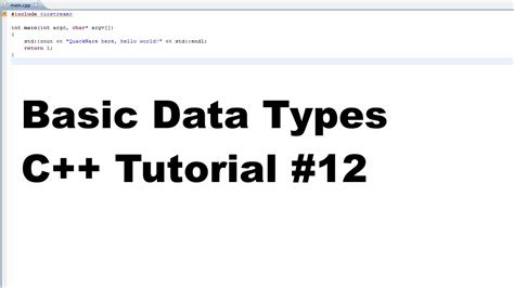 Basic Data Types C Tutorial YouTube