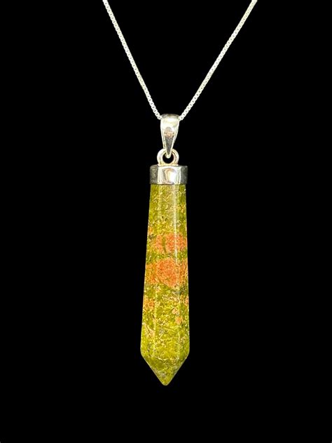 Ss Unakite Point Pendant Garys Gem Garden