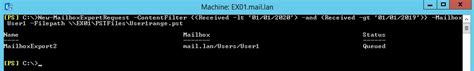 New MailboxExportRequest Powershell Command In Exchange Server