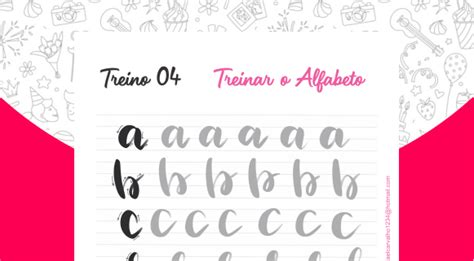 Treino de Lettering apostila para imprimir e treinar Feufolândia