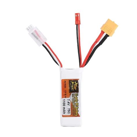 ZOP Power 7 4V 1100mAh 75C 2S 1P Lipo Battery XT60 JST Plug