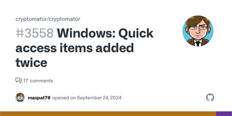 Windows Quick Access Items Added Twice · Issue 3558 · Cryptomatorcryptomator · Github