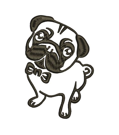 Matriz De Bordado Pug 02 Elo7 Produtos Especiais