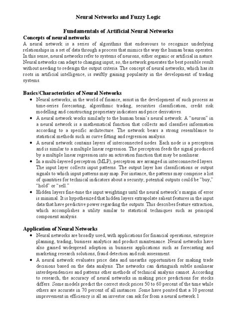 neural network and fuzzy logic pdf artificial neural network