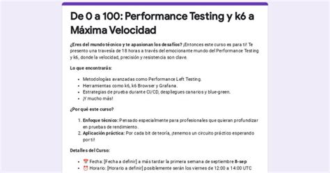 Carlos Gauto On Linkedin De 0 A 100 Performance Testing Y K6 A Máxima Velocidad