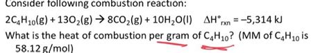 Solved Consider following combustion reaction 2C4H₁0 g Chegg