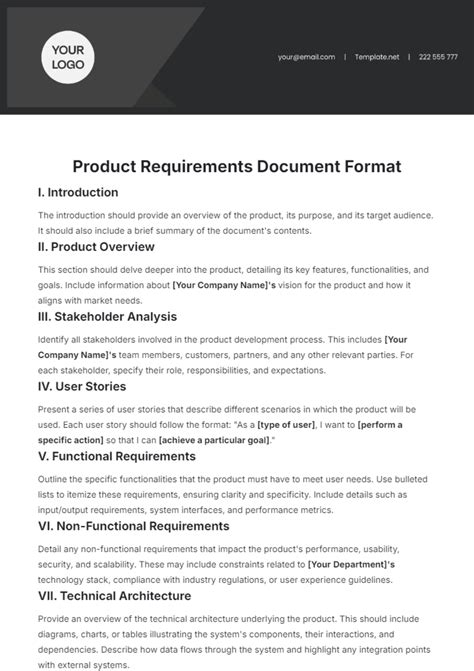 Free Product Requirements Document Templates To Edit Online And Print