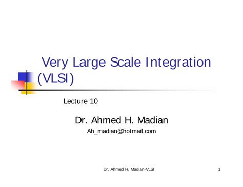 Pdf Very Large Scale Integration Vlsi · Dr Ahmed H Madian Vlsi 12
