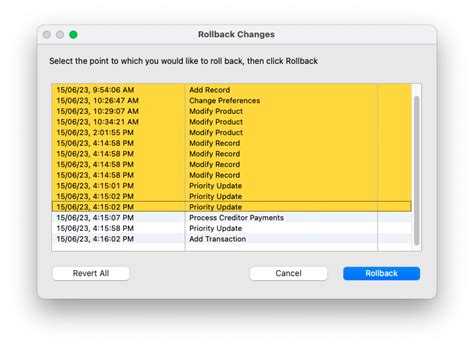 Document Rollback Or Revert