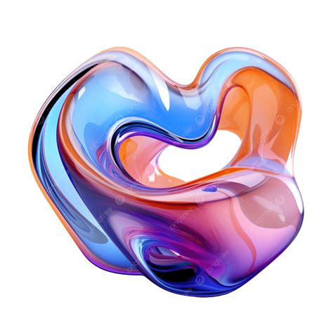 Abstract Colored Glass 3d Rendered Shape Glass Element Abstract Png