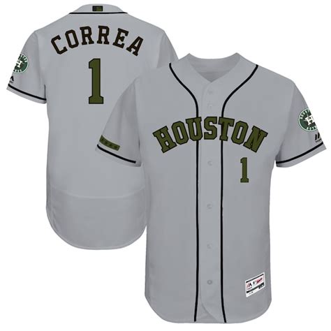 Mens Houston Astros Carlos Correa Majestic Gray 2017 Memorial Day
