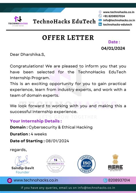 Dharshika S On Linkedin Internship Technohacksedutech Mrsandipgavit