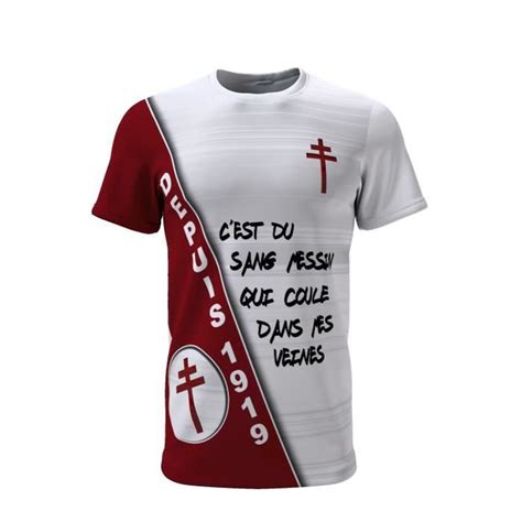 T Shirt Cest Du Sang Messin Qui Coule Dans Mes Veines Depuis 1919