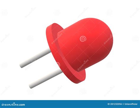 A Three Dimensional Model Of A Red Led Light Emitting Diode Electronic