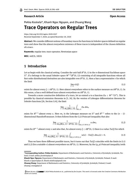 pdf trace operators on regular trees