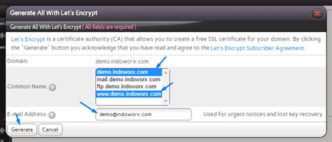Install Ssl Gratis Let S Encrypt Melalui Kontrol Panel Siteworx Indoworx