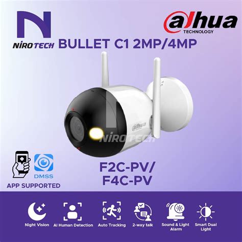 Dahua Bullet C1 2mp 4mp Outdoor Cctv Camera F2c Pv F4c Pv Shopee Malaysia