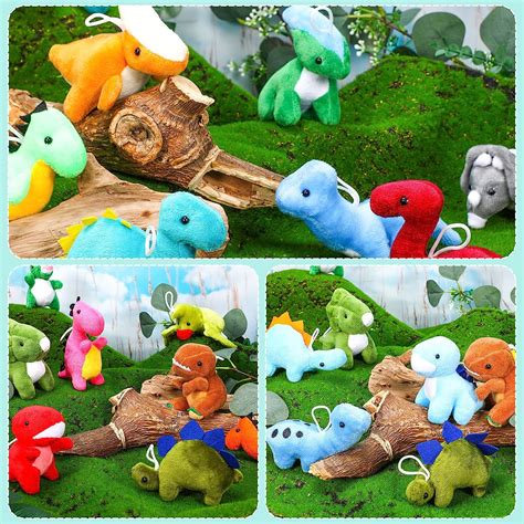 20 Pcs Mini Plush Dinosaurs Bulk Soft Dinosaur Figures Assortment