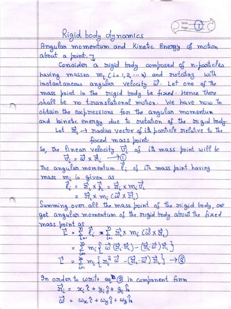 rigid body dynamics pdf