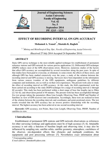 pdf effect of recording interval on gps accuracy