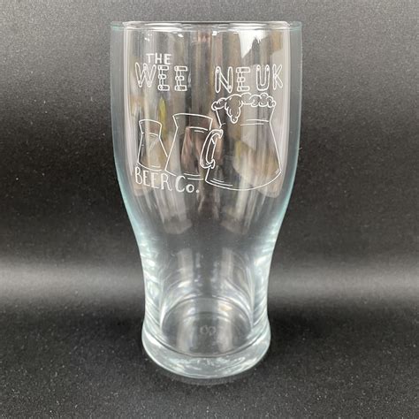 Personalised Beer Glass Pint Glass Any Logo Engraved North East