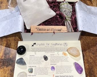 Sagittarius Gift Set Zodiac Sign Crystal Healing Stones In A Etsy