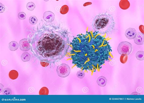 Car T Cell Therapy In Hairy Cell Leukemia Hcl Closeup View 3d