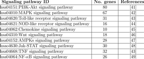 List Of Top 10 Signaling Pathways With Respect To The Highest Laplacian