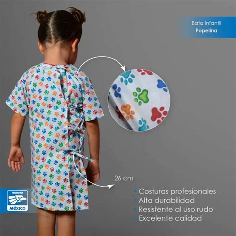 Hospitalario Bata De Paciente Infantil Talla 2 4