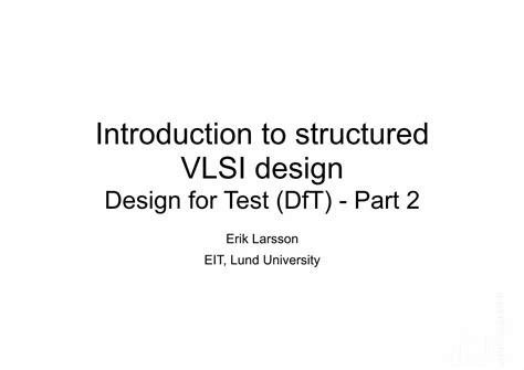 Pdf Introduction To Structured Vlsi Design Lth · Scan Benefits And