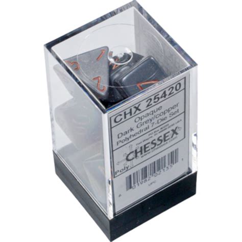 Dés Chessex Set De 7 Dés Assortiments Jeux De Rôles Opaque Gris