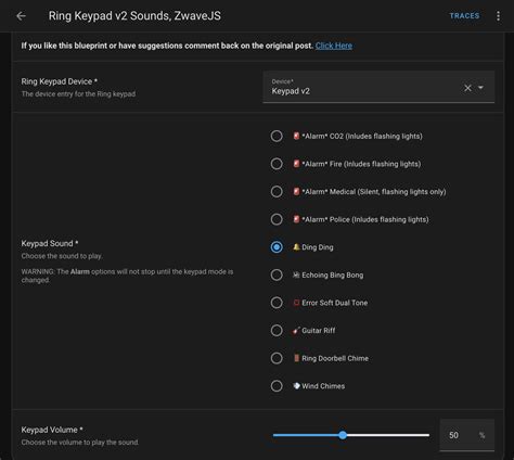 Ring Keypad V2 Sounds SCRIPT ZwaveJS Blueprints Exchange Home