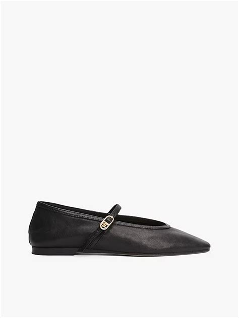Leather Mary Jane Ballerinas Black Tommy Hilfiger