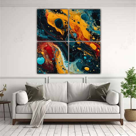 Cuadros Abstractos En Estilo Estilo óleo En Colores Rojo Y Amarillo