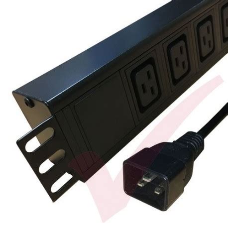6 Way IEC C19 Socket Horizontal PDU With IEC C20 Plug