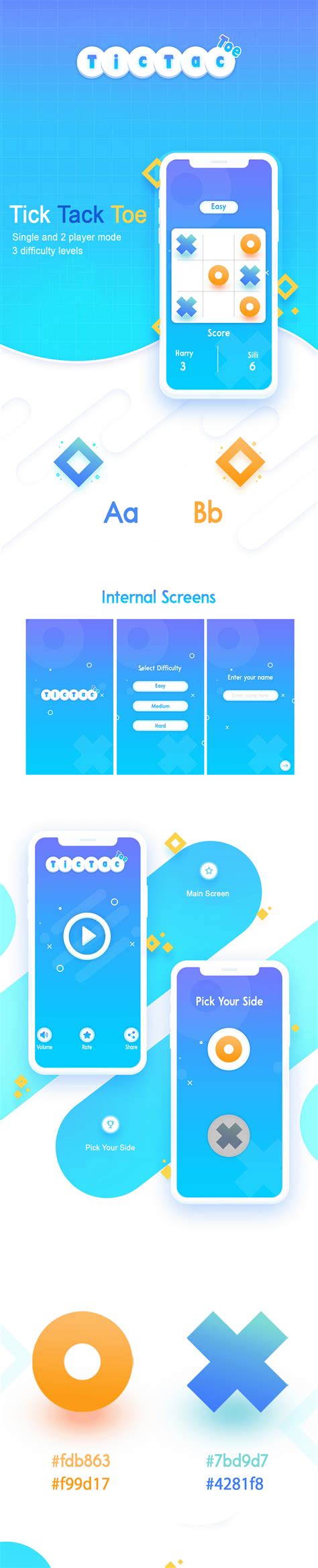 Tic Tac Toe Game Ui Ux Design Behance